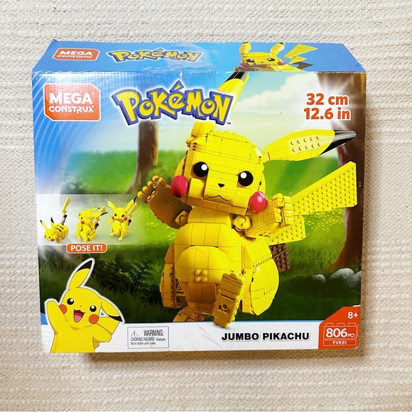 Mega Construx | Toys | Mega Construx Pokemon Jumbo Pikachu Building ...
